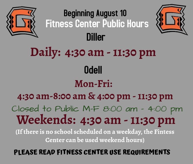 Diller-Odell - Odell Fitness Center Hours Beginning Aug. 10th